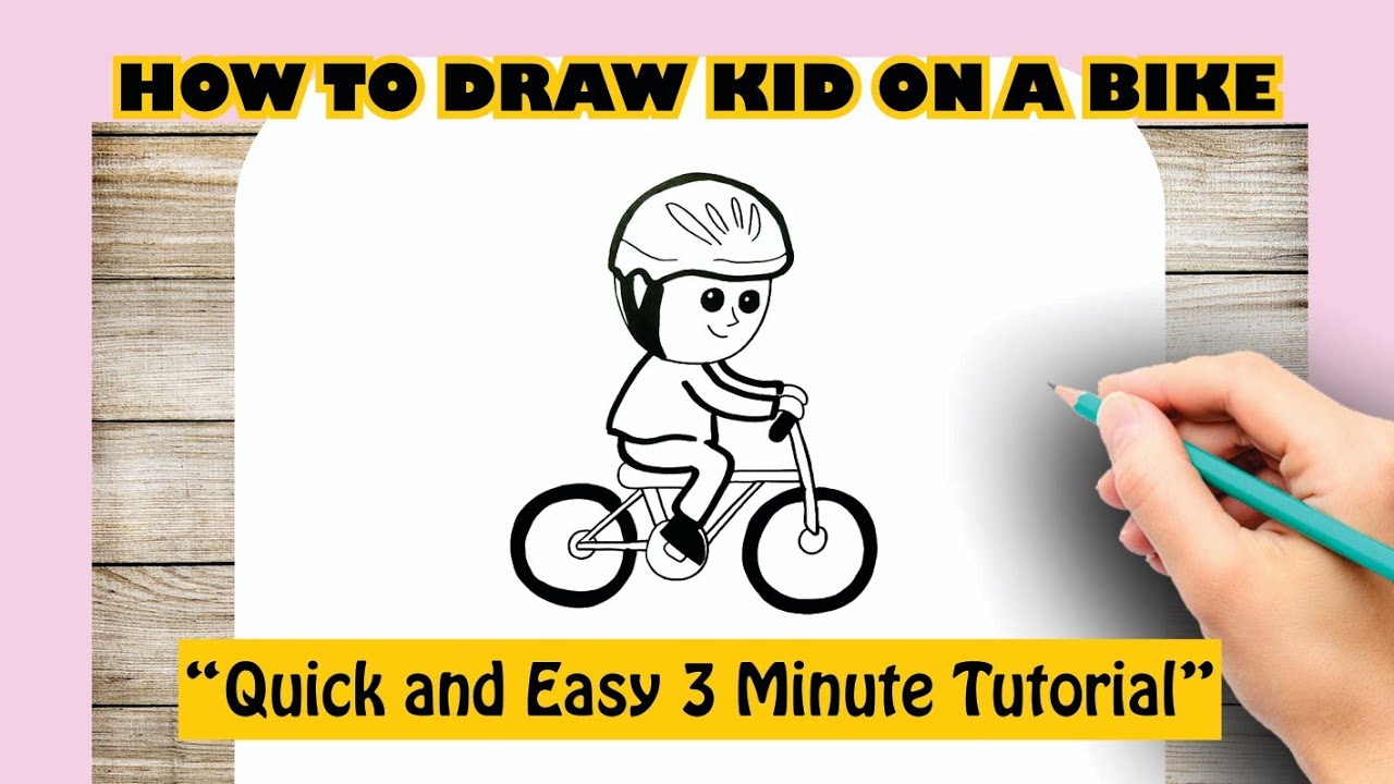How to draw KID ON A BIKE