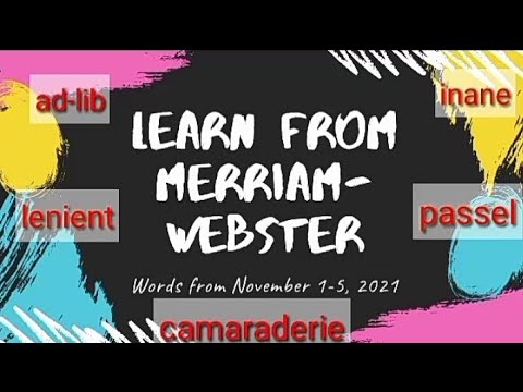Learn Words with Merriam-Webster(inane/passel/lenient/ad-lib/camaraderie)