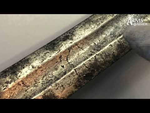 What kind of finish did a sword blade have?