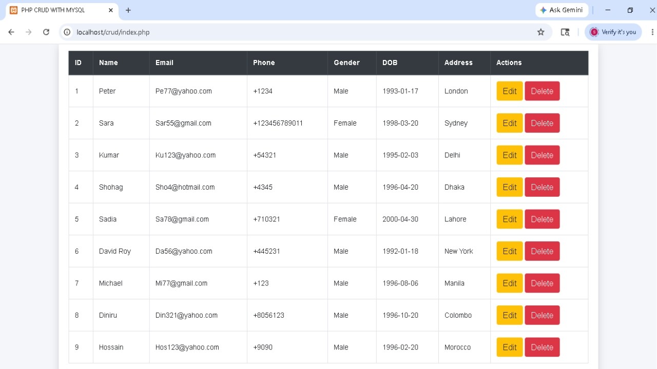 Build CRUD Operations Using PHP and MySQL Database