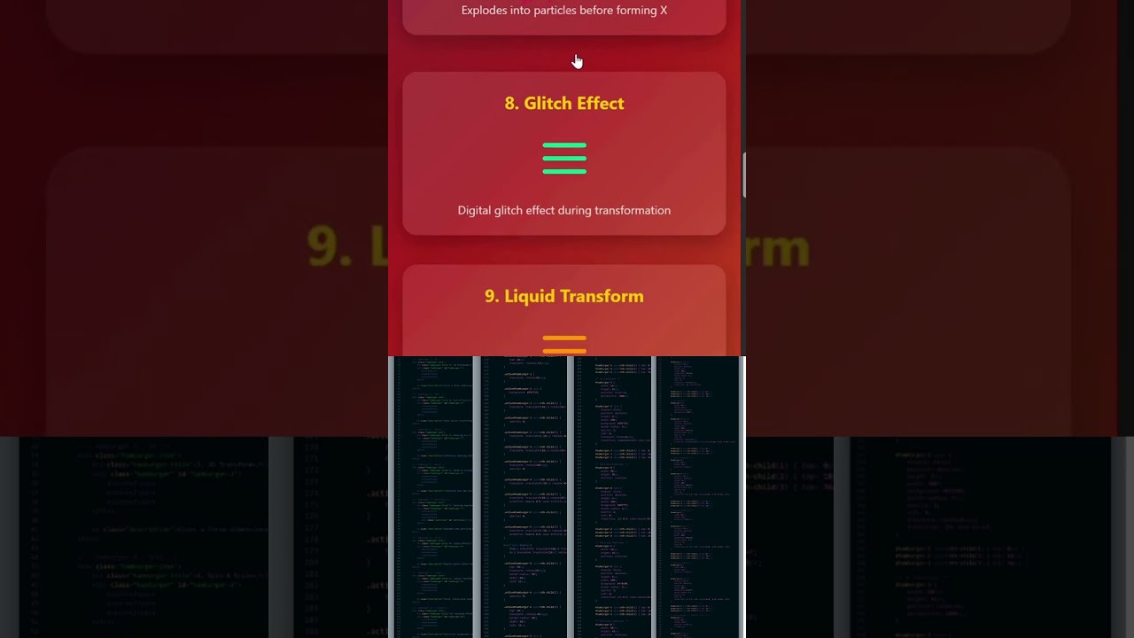I made 15 Unique Hamburger Menu Animations with CSS & JavaScript 🍔✨, Code in description