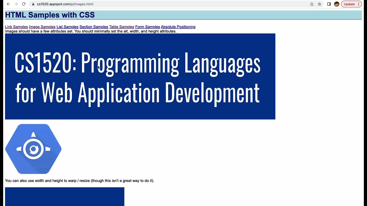 CS1520 Lecture 15a: Demonstrating CSS with HTML in Your Google App Engine Application