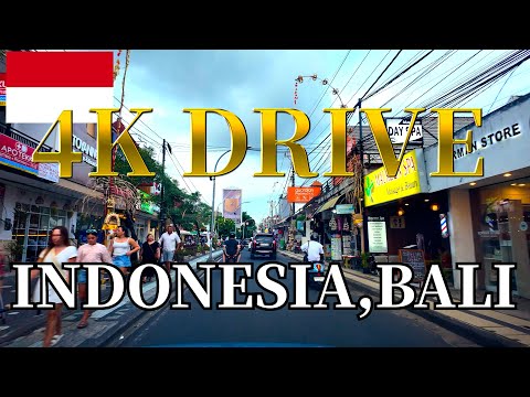 4K Indonesia Drive | Bali Airport to Kuta Beach Bali City & Beach Area