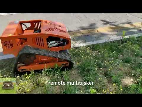 tracked strong power petrol engine for hills flail blade wireless radio control implement carrier