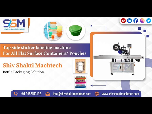 Top Side Sticker Labeling Machine - Flat Chips Packet Labeling Machine ...