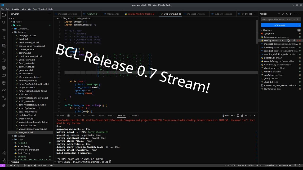 BCL Development #15.1 | BCL Release 0.7 Stream