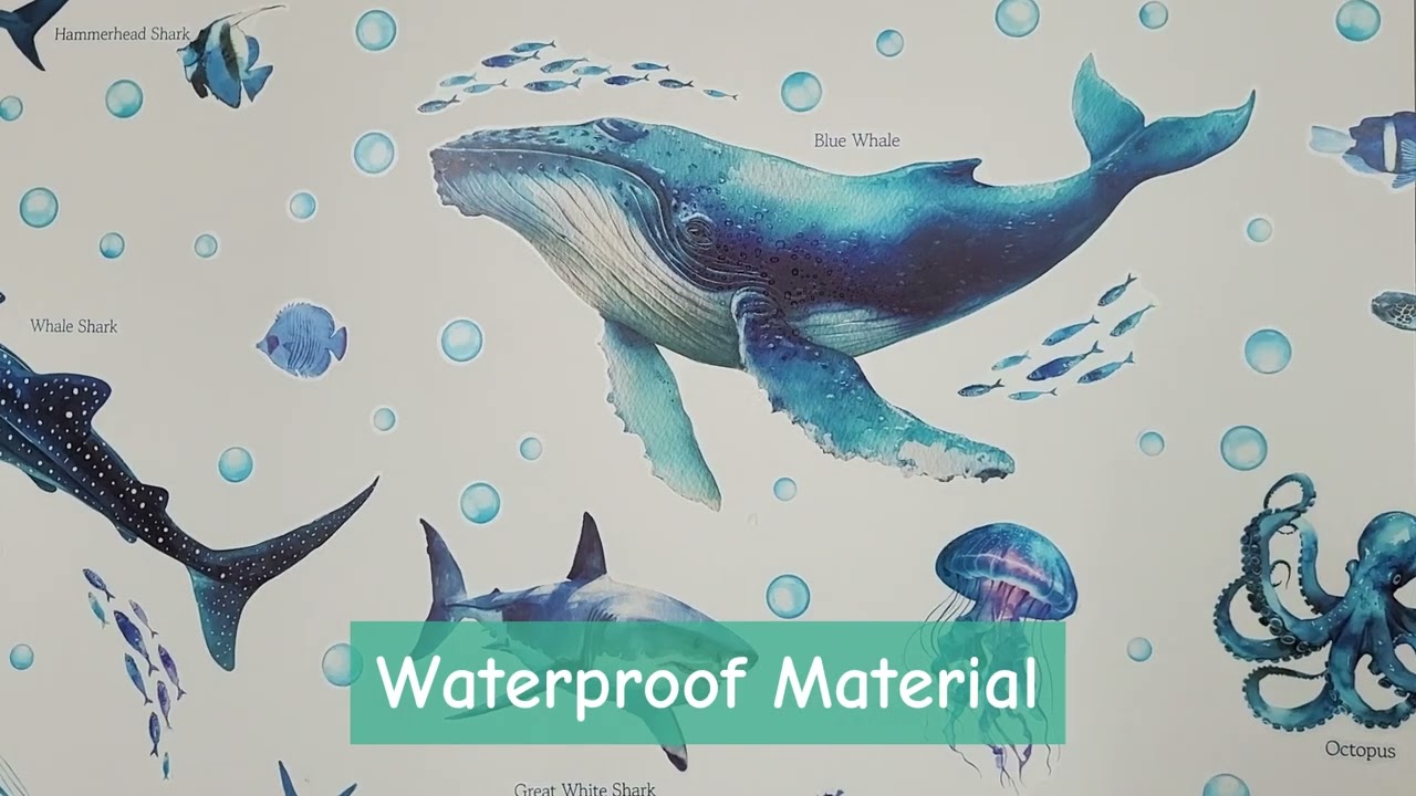 DECOWALL Ocean Animals Wall Stickers for Kids Room Decor