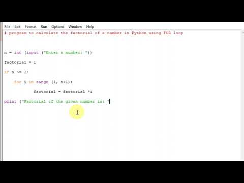 program to calculate the factorial of a number in Python using FOR loop