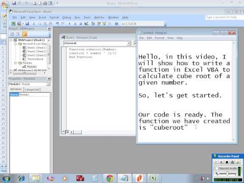 Excel VBA example 5: writing a function to calculate cube root