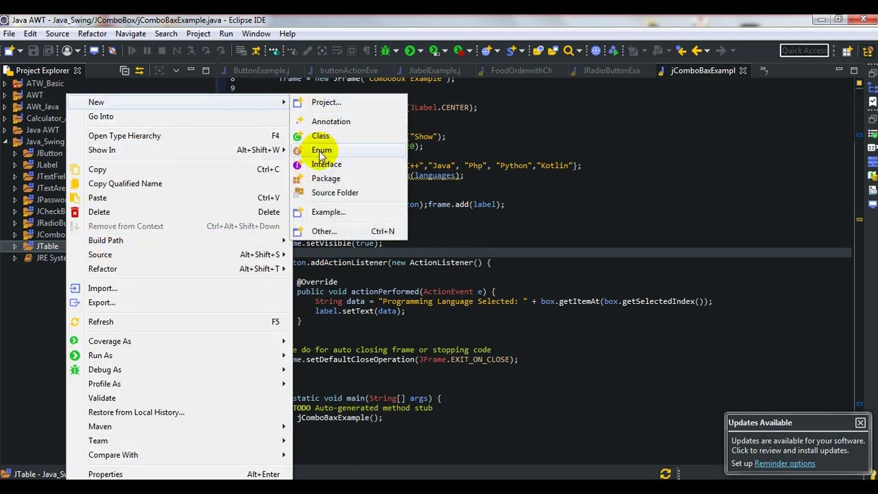 10.  JTable Java Swing Tutorial without voice