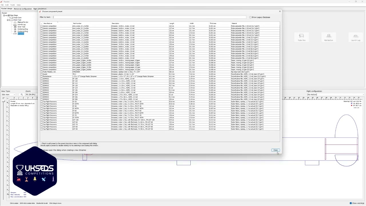 Introduction to OpenRocket: 1-7 Mass Components