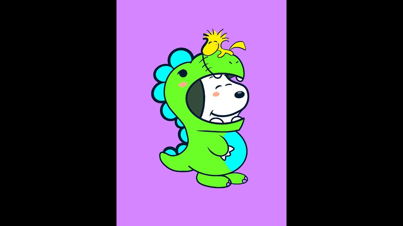 Snoopy Dinosaurio - Ilustración Digital