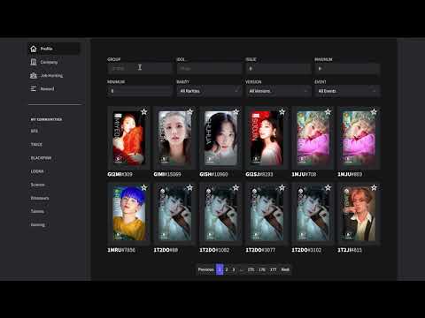 fusing bts jin cards on minju bot