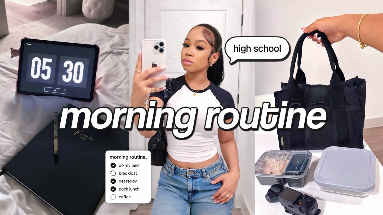 my average high school morning routine | grwm, packing lunch, hygiene, daily habits