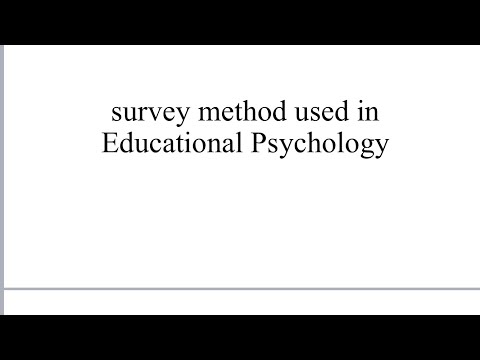 survey method used in Educational Psychology