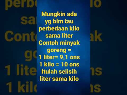 perbedaan kilo sama liter