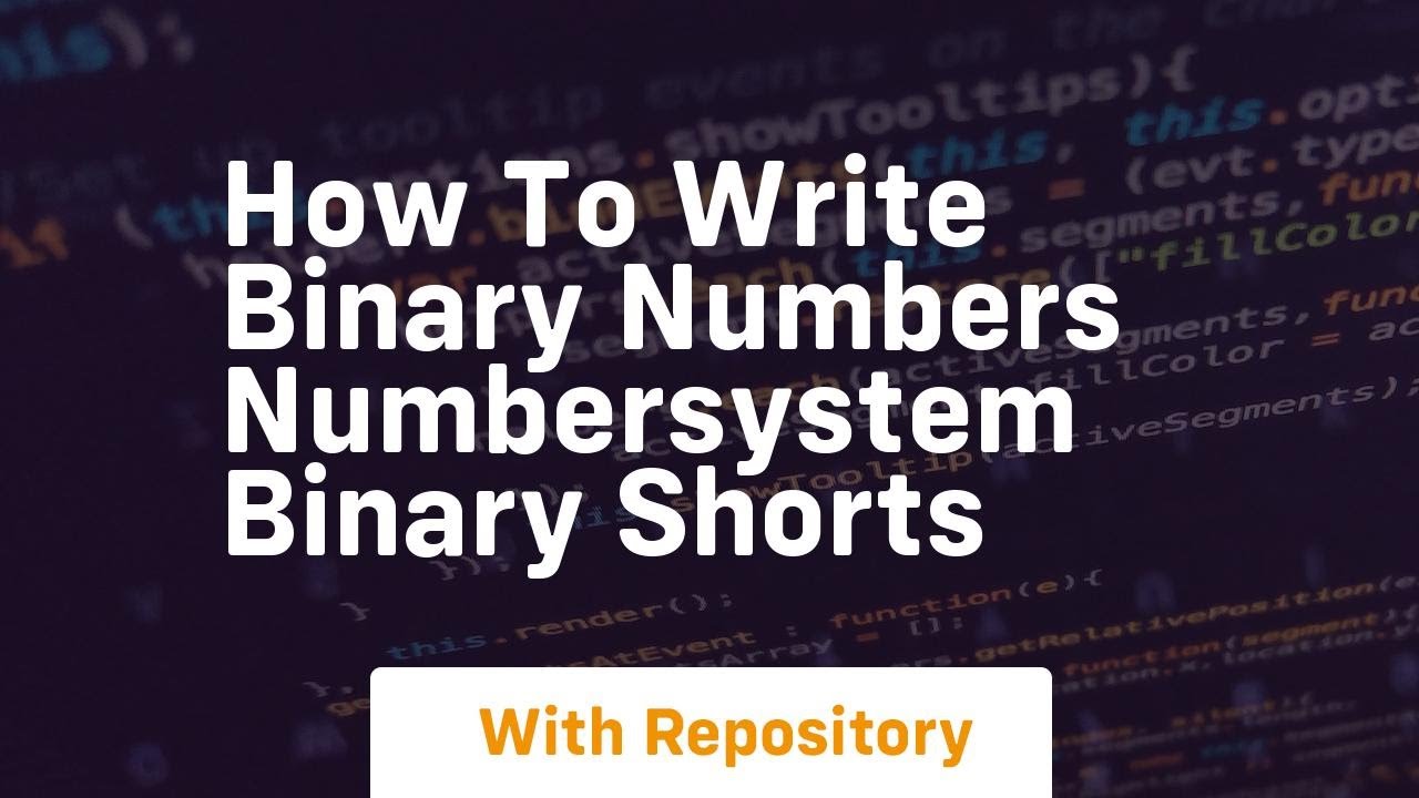 How to write binary numbers numbersystem binary shorts