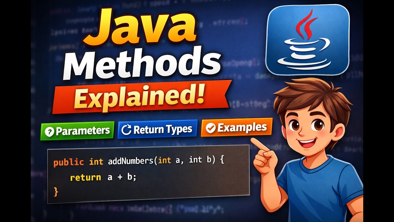 Java Methods Explained | Parameters, Return Types & Examples (Beginner Tutorial)