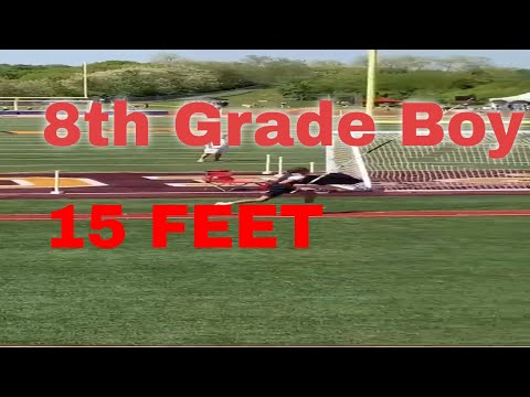 Isaiah Whitaker - 8th Grade boy Pole Vaults 15' - #Polevault