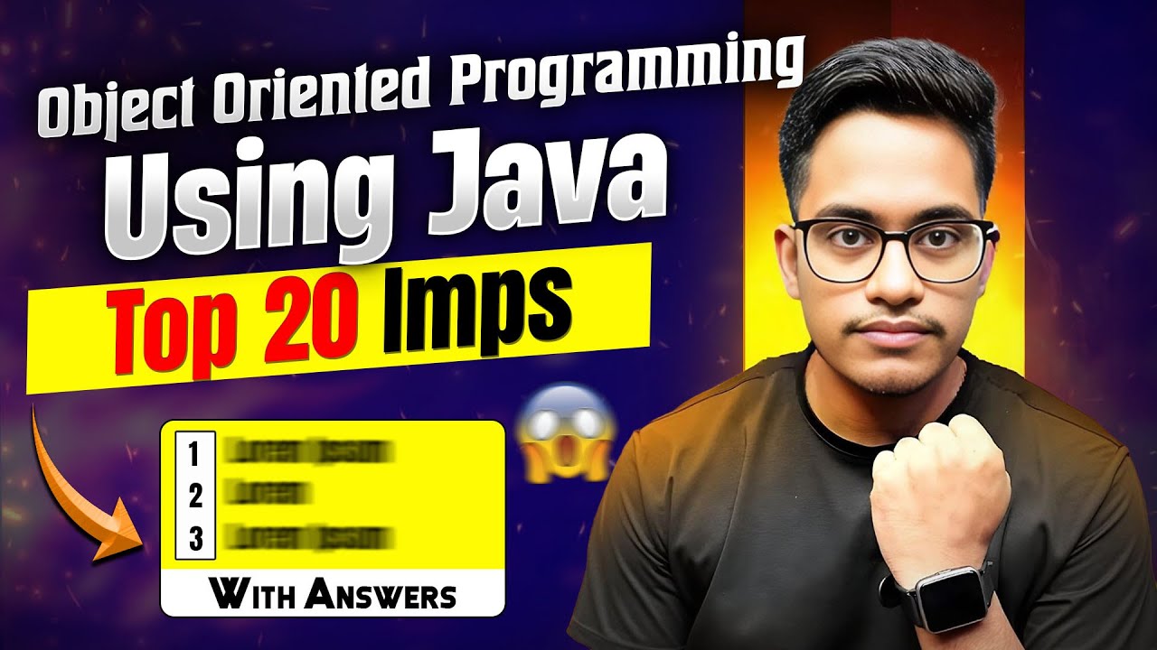 Object Oriented Programming Using Java Important Questions | 3rd Sem Computer science TOP 20 Imps