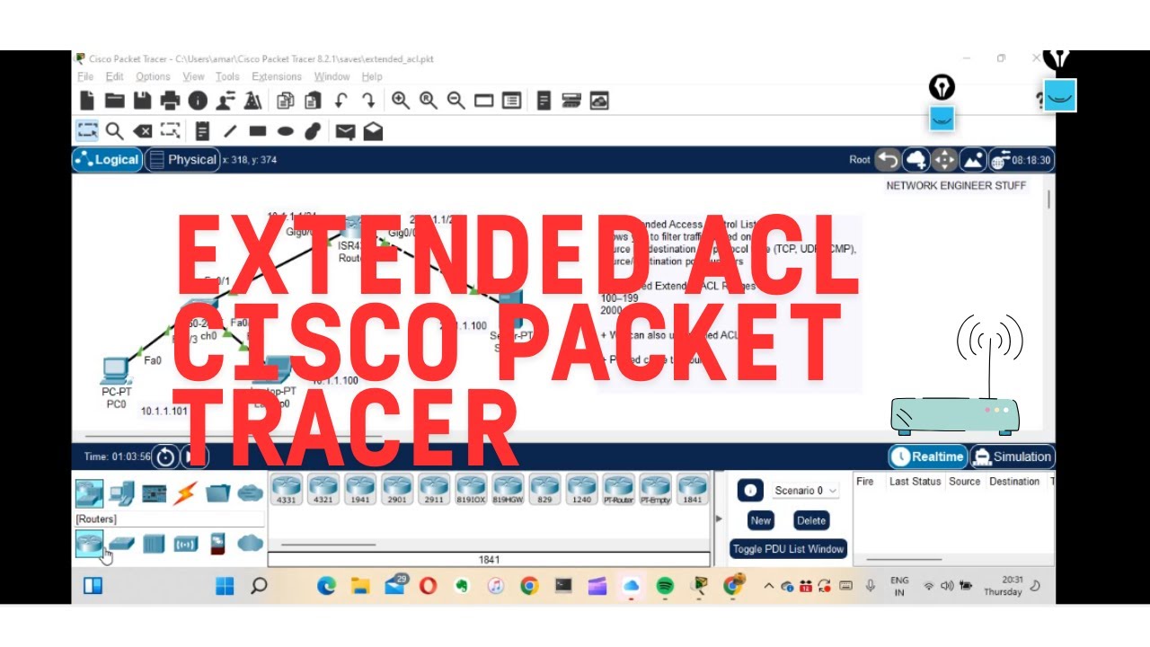 Configuration of Extended ACL | Cisco Packet Tracer
