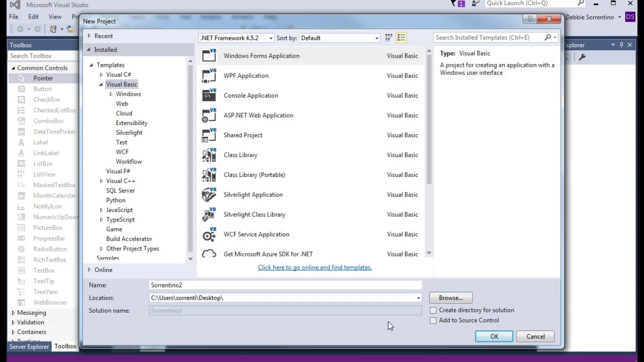 How to Create a VB Application with Visual Studio 2015