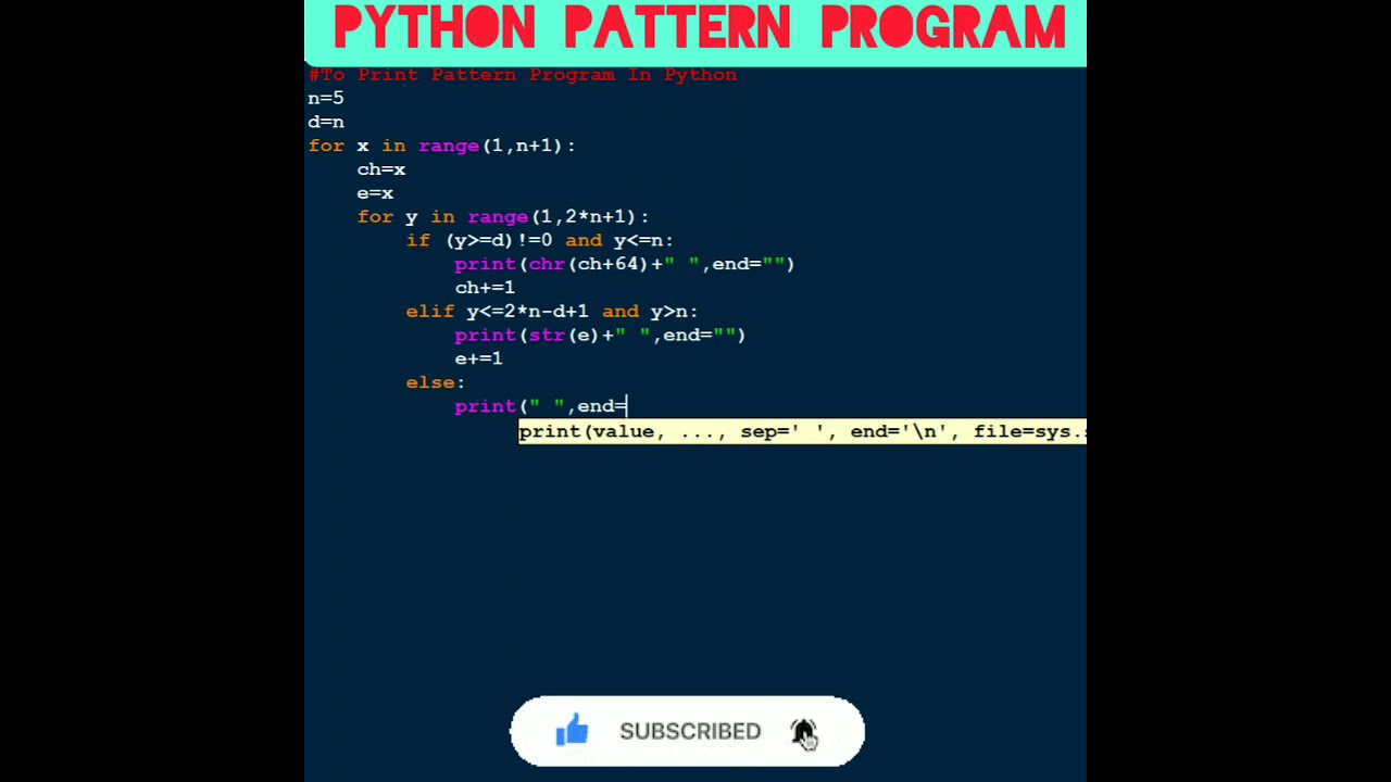#python 34 To print pattern program in Python | Computer Programming | #shorts #coding #python