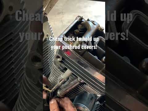 Cheap trick to keep your pushrod covers out of the way.