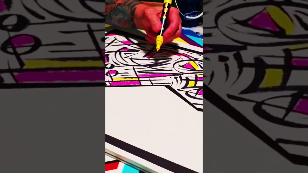 Fluorescent Flow / Abstract Acrylic Marker Drawing #art #abstractart #graffiti #diy #fyp