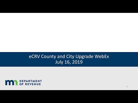 eCRV County and City Upgrade Webinar