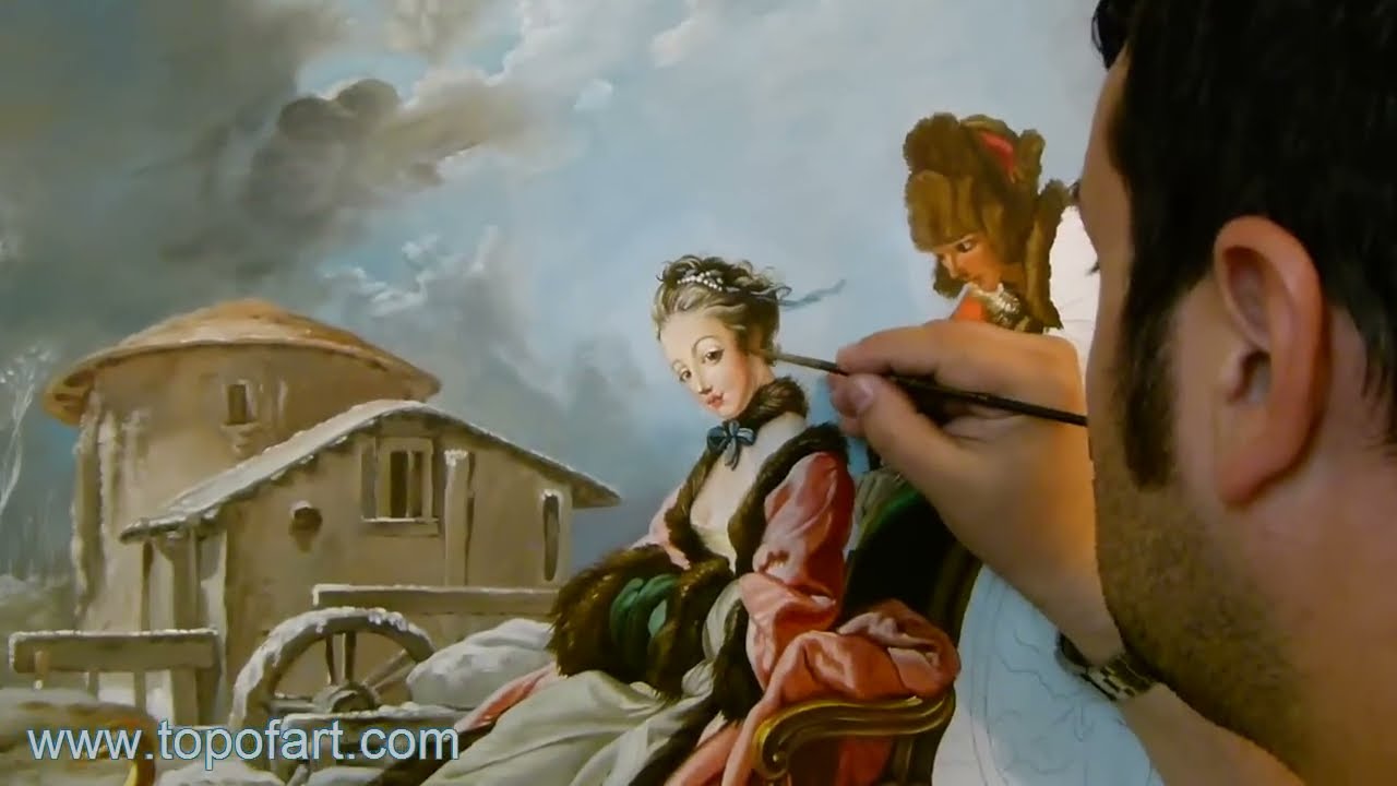 Art Reproduction (Boucher - The Four Seasons: Winter) Hand-Painted Step by Step