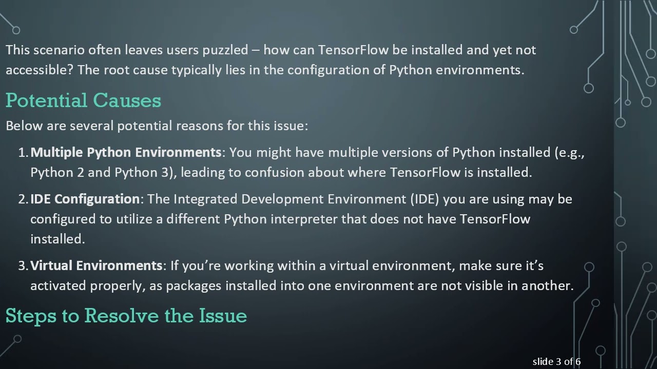 Resolving TensorFlow Import Issues: Why pip list Shows Installation but import TensorFlow Fails