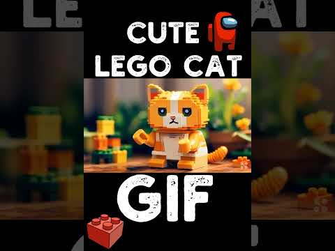 Cute Lego Cat Gif