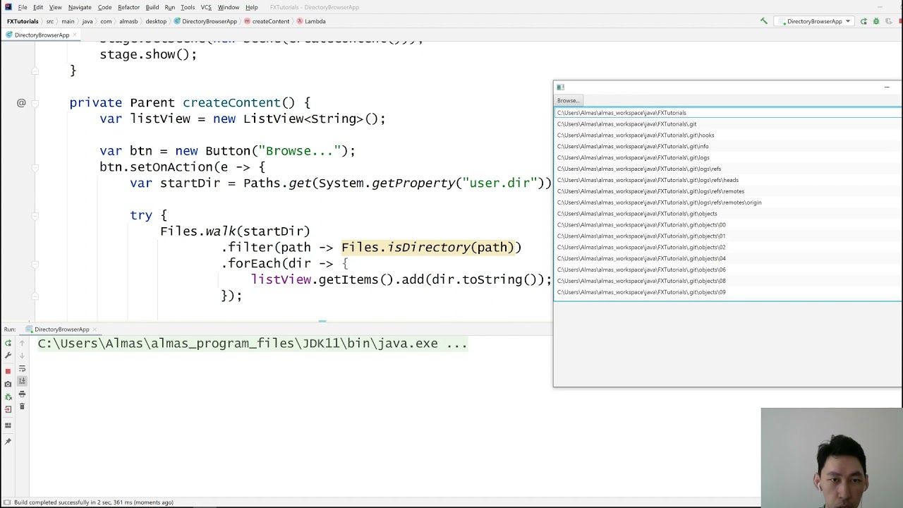 JavaFX Software: Simple Directory Browser