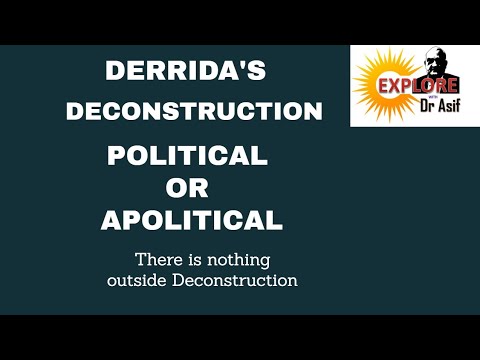 Derrida's Deconstruction | Political or Apolitical |Nothing outside Deconstruction| European self|