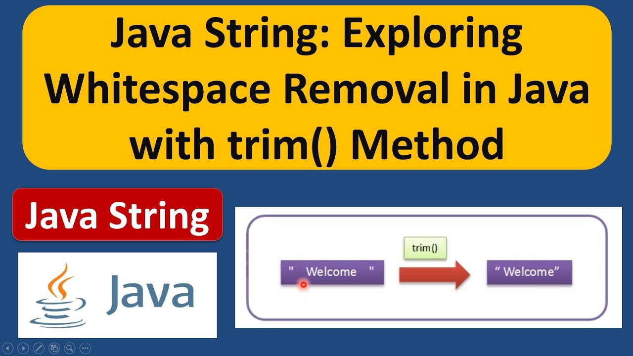 Java String: Exploring Whitespace Removal in Java with trim() Method | Java Tutorial