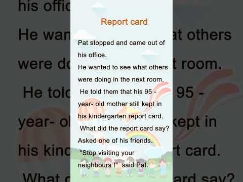Report card - Listening practice for beginner - A short english story