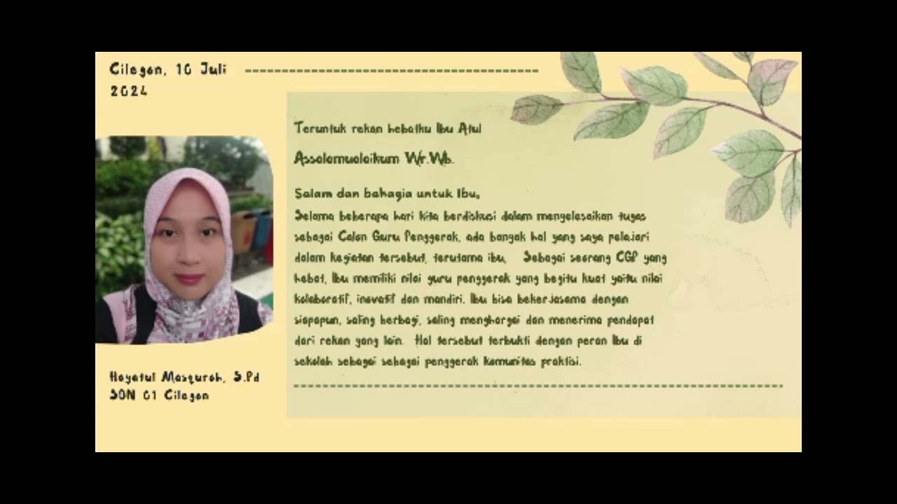 Surat Terima kasih untuk rekan CGP