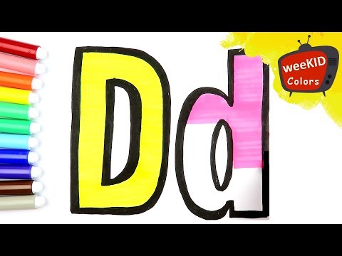 Learn Alphabet with Colors | Letter D | Colouring Book Pages Videos for Kids