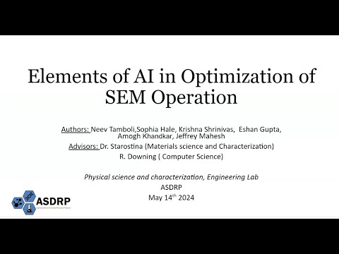 Elements of AI in Optimization of SEM Operation