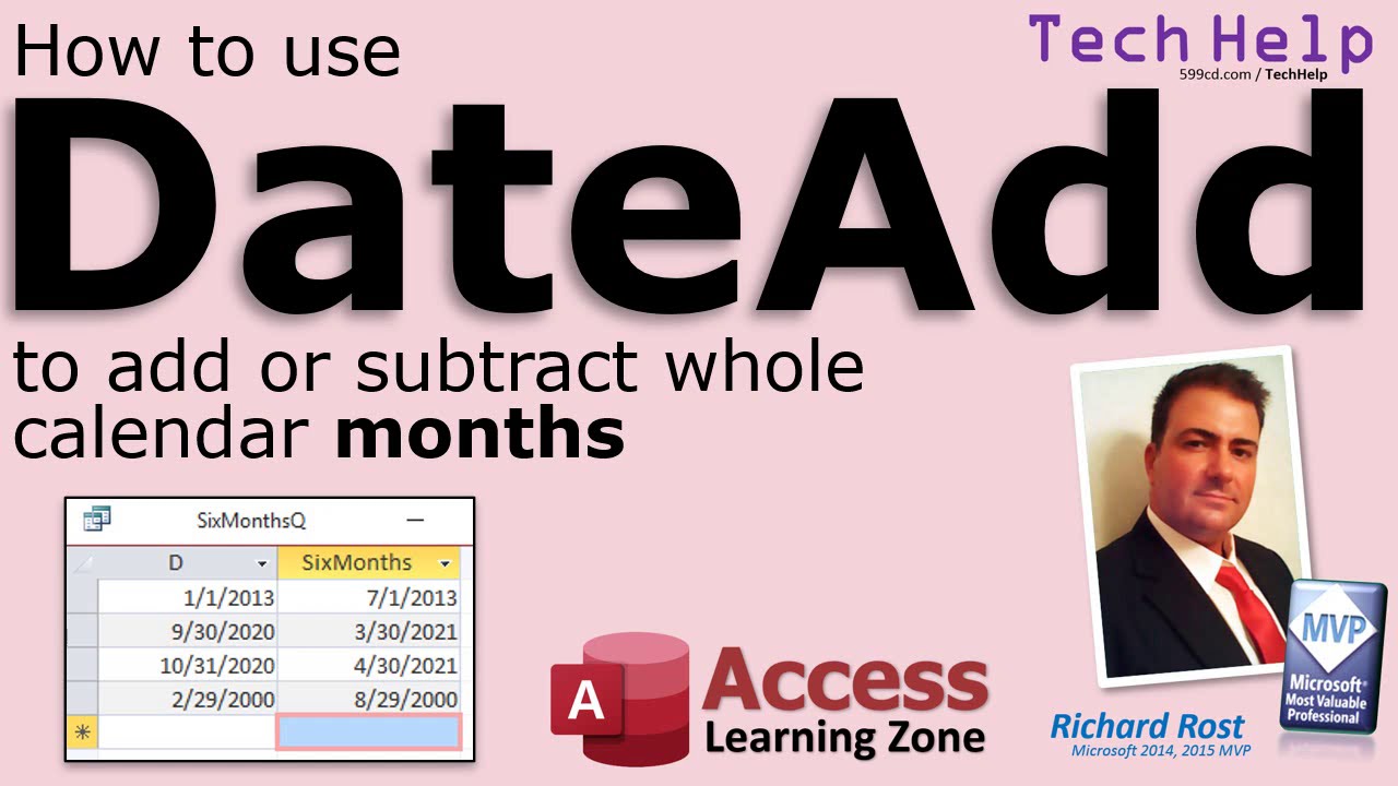 Use the DateAdd Function in Microsoft Access to Add or Subtract Whole Calendar Months, Years, Hours