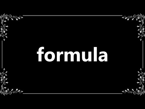 Formula - Definition and How To Pronounce