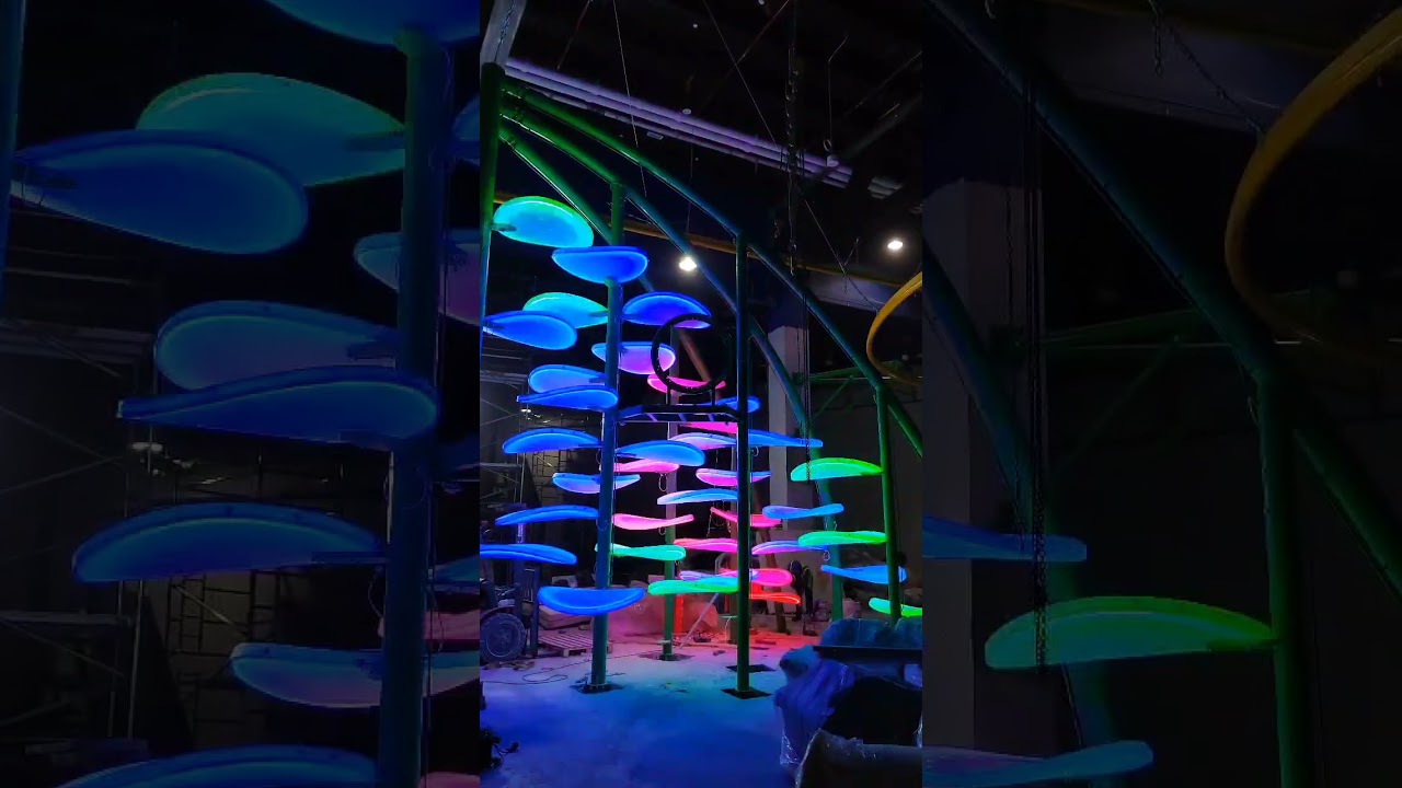 Luminous Cloud Climb under installation by Walltopia