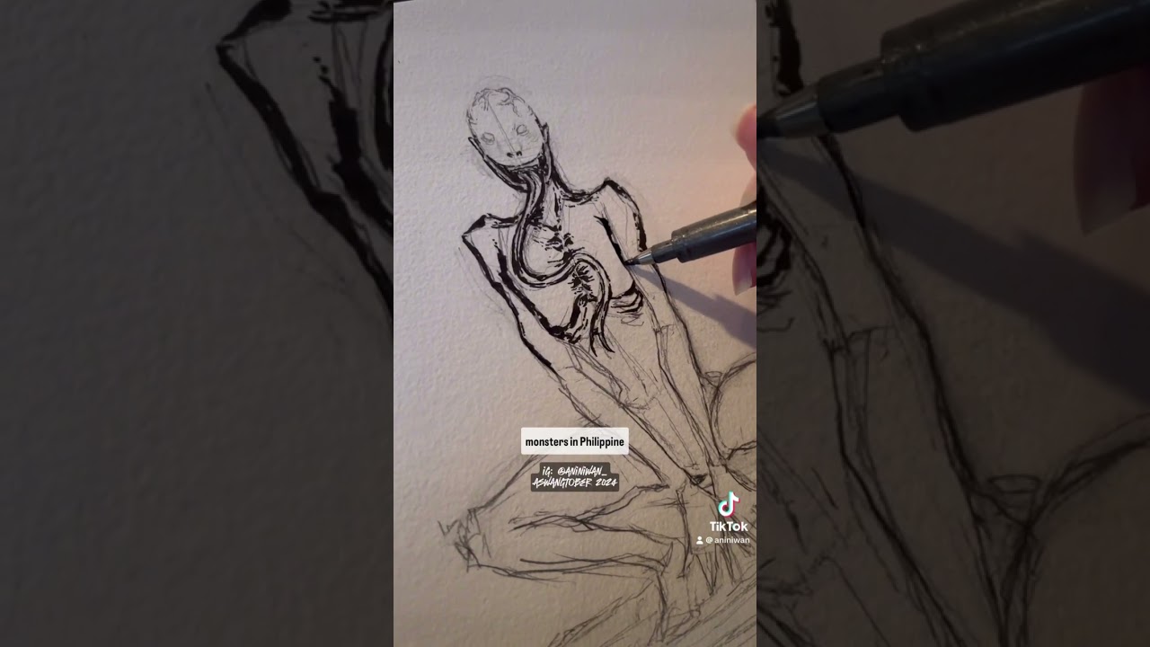 Week 1 of drawing Philippine mythology creatures: Aswang!