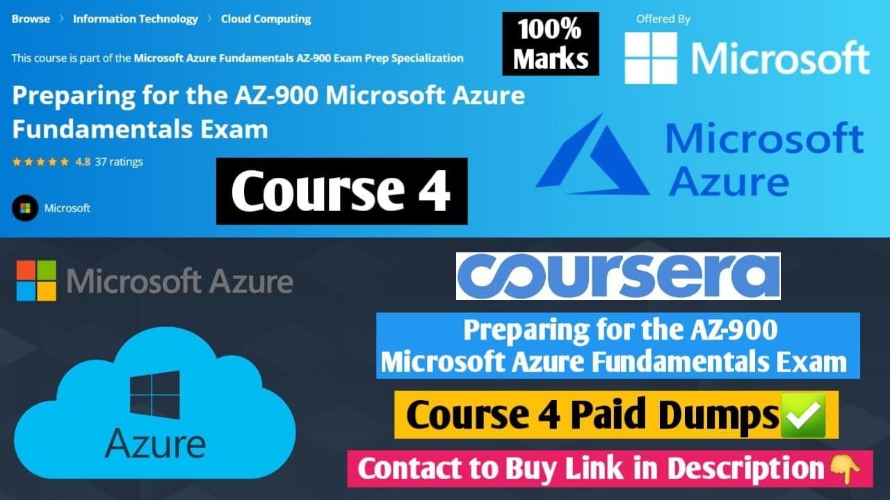 Preparing for the AZ-900 Microsoft Azure Fundamentals Exam | AZ-900 Exam Prep | Course 4 Solutions