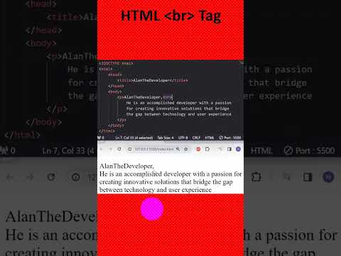 What is br Tag in HTML ? #kaashivinfotechreviews #kaashivreviews #kaashiv #alan #brtag #html #html5