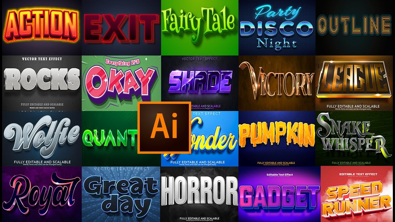 New Vector 3D Text Effect Eps Free | Adobe Illustrator🔥