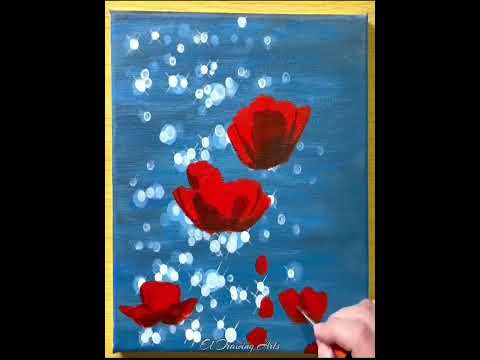 Captivating Red Blossoms: Acrylic Painting Tutorial | Step-by-Step Guide