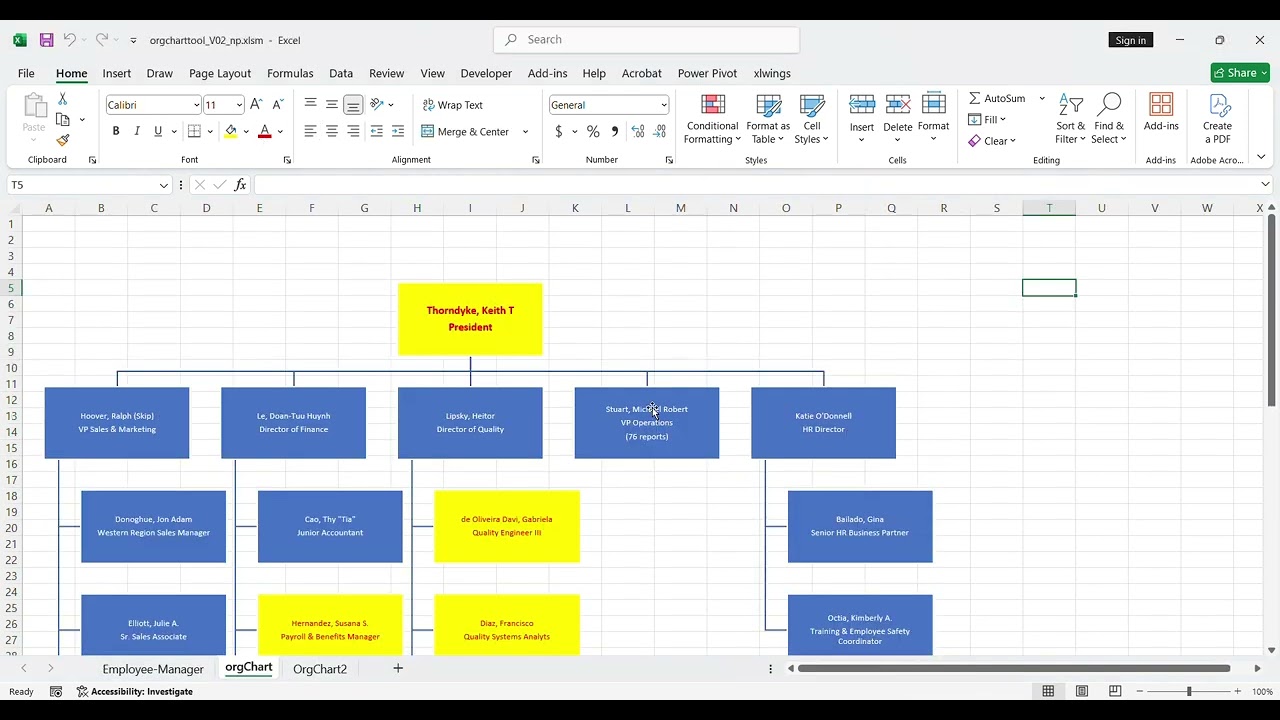 Dynamic Org Chart Generator in Excel using VBA