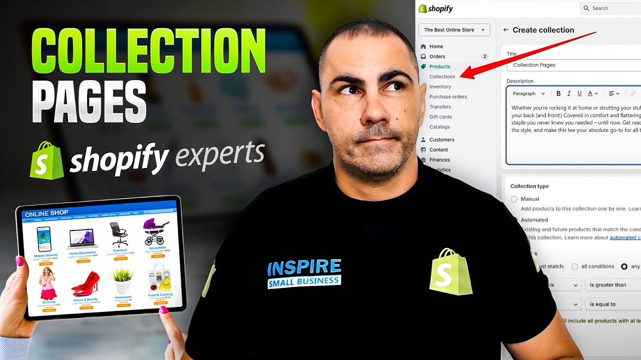 How to Create & Set Up Collections Pages on Your Shopify Store (Manual & Automated) Multiple Options